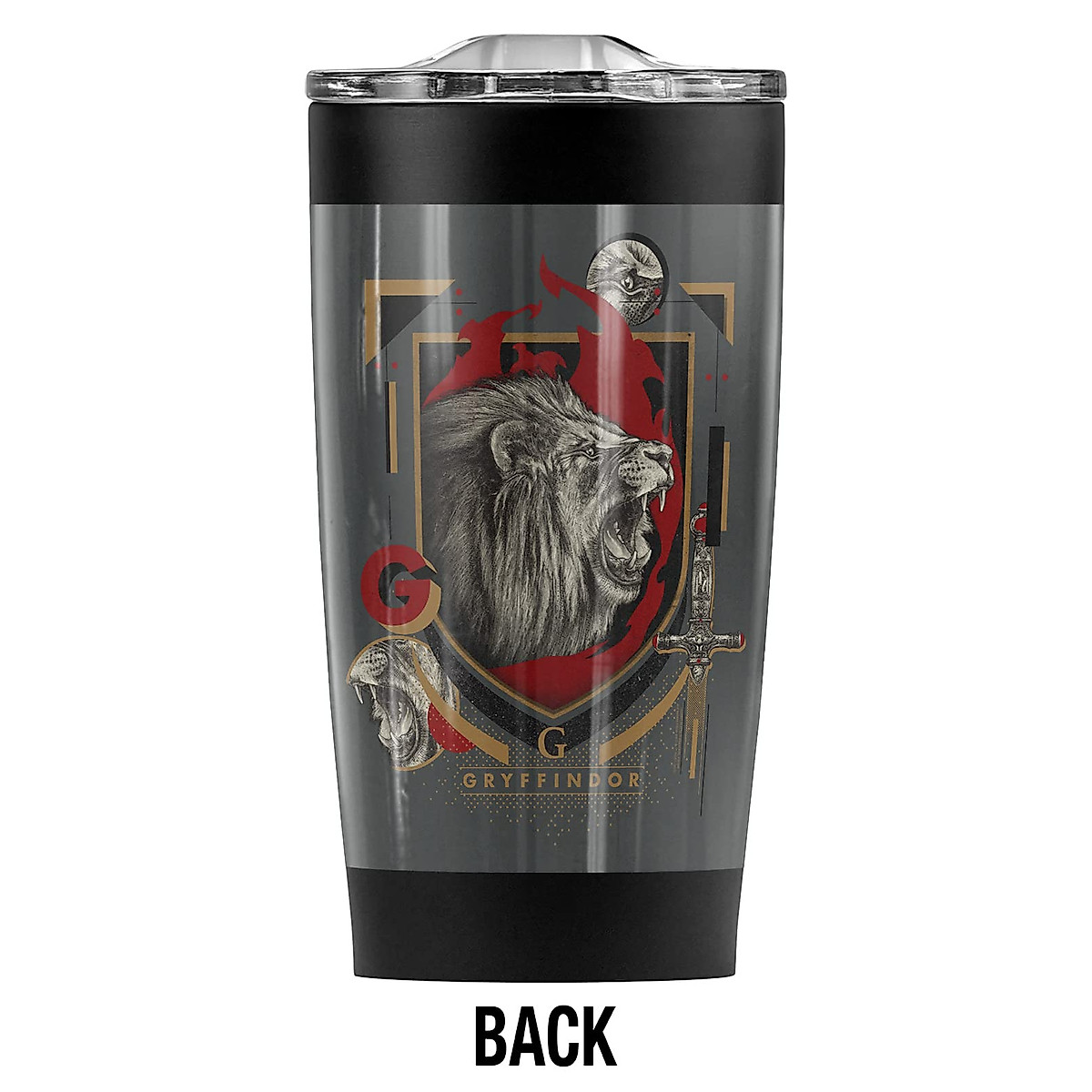 Harry Potter Gryffindor Magicial Mischief Level Up Crest Stainless Steel 20 oz Travel Tumbler, Vacuum Insulated & Double Wall Leakproof Sliding Lid