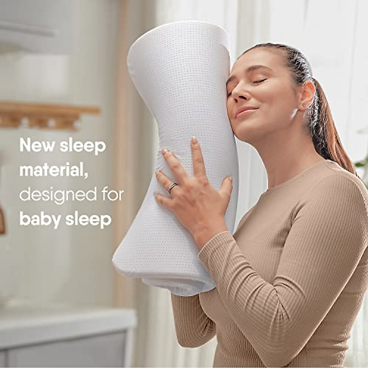 BabyBond Baby Bassinet, 3 in 1 Bassinet Bedside Sleeper with Soft Mattress and Sheet, 6 Height Adjustable Cosleeper Bedside Crib, 4-Sided Mesh Bedside Bassinet for Baby