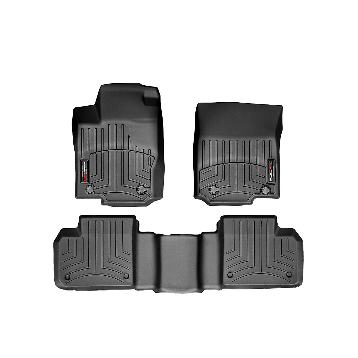 WeatherTech Custom Fit FloorLiners for Mercedes AMG GL 63, AMG GLE 43, AMG GLE 63 S, AMG GLS 63, GLE 450 AMG, GLS-Class - 1st & 2nd Row (44401-1-2), Black