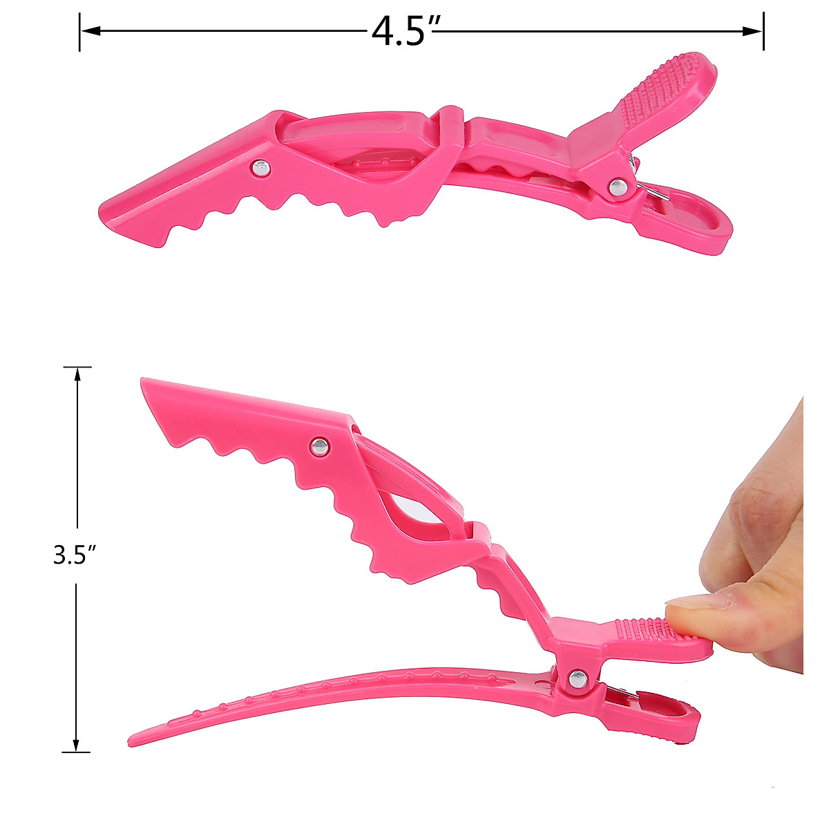 HH&LL Hair Clips for Women – Wide Teeth & Double-Hinged Design – Alligator Styling Sectioning Clips of Professional Hair Salon Quality - 10Pack