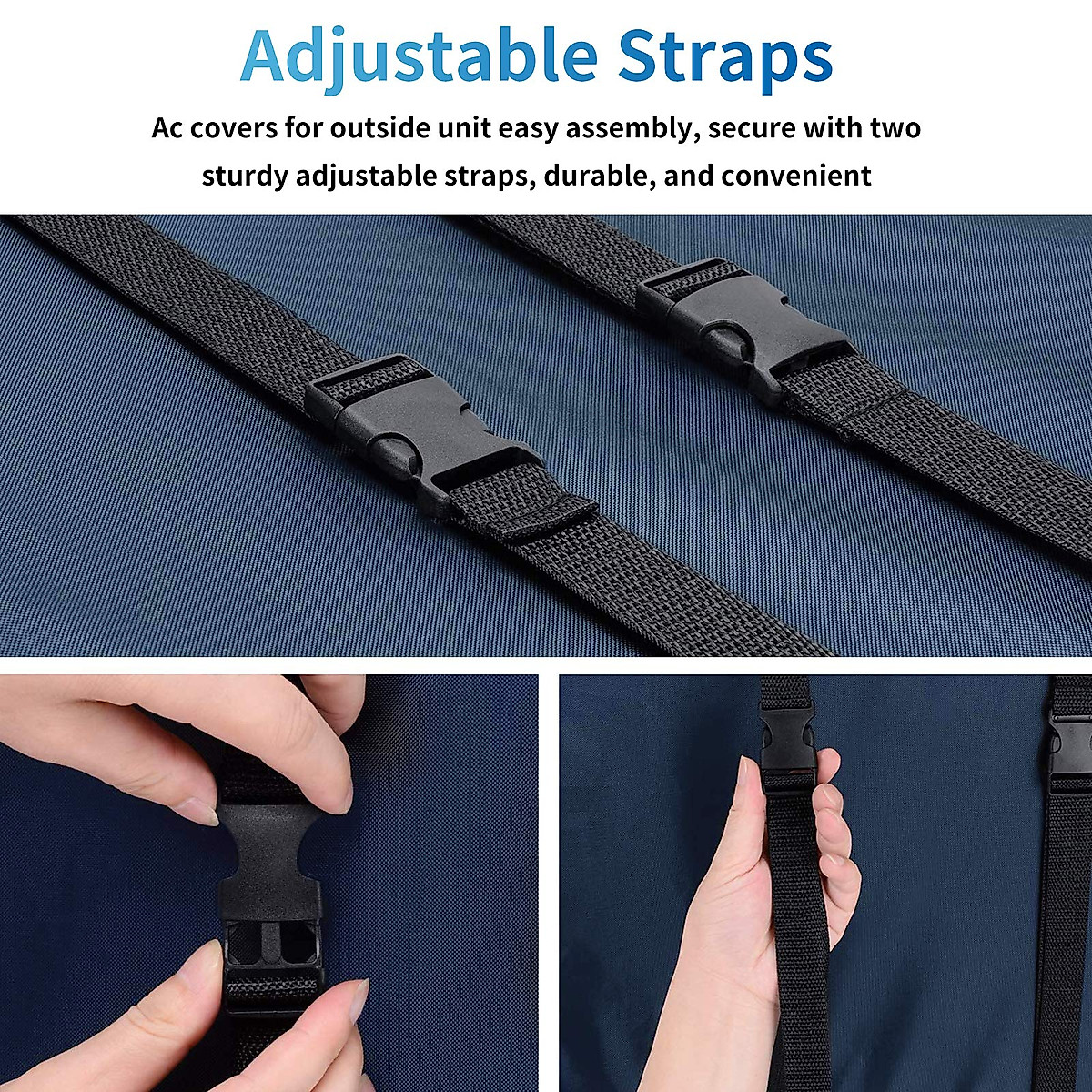 Window Air Conditioner Covers for Outside Units Dust-Proof Waterproof Window AC Outdoor Cover for Winter (27.5"W x 19"H x 23"D), Blue