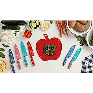 Cooking with Kids - My First Chef's Knife for Kids - (Royal/Navy) w/Protective Safety Sheath - German Stainless Steel - Curved Finger Shield/Children