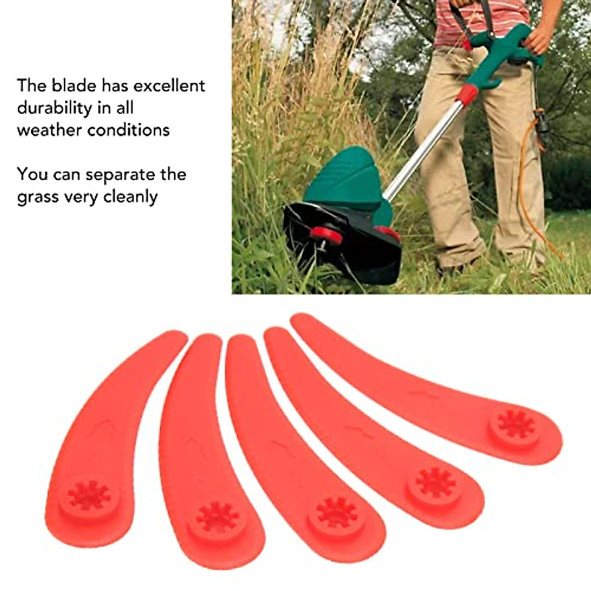 Lawn Mower Blades, Durable, Flexible, Household 25 pcs. Lawn Mower Blades Fast ABS Cut for Garden Red