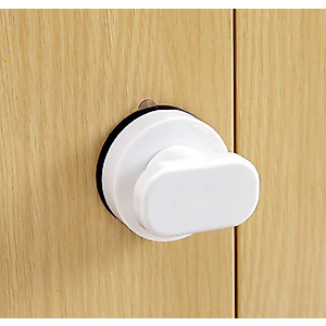 YIDELAI - Suction Cup Door Handle, Glass Door Handle, Refrigerator, Drawer, Bathroom, Suction Cup armrest, Bathtub Shower Handle, Kitchen Drawer Cabinet Handle Suction Cup (Small White)