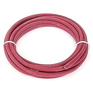 EWCS 4 Gauge Premium Extra Flexible Welding Cable 600 Volt - Red - 20 Feet - Made in the USA