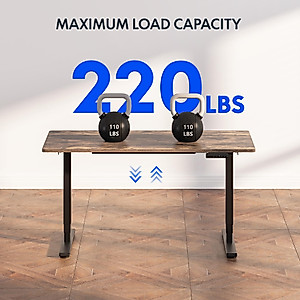 FLEXISPOT E6 Essential 3 Stages Dual Motor Electric Standing Desk 55x28 Inch Whole-Piece Board Height Adjustable Desk Electric Sit Stand Desk(Black Frame + Special Walnut Desktop, 2 Packages)