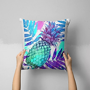 iiRov Summer Design Ink-Fuzed Decorative Throw Pillow - Tropical Summer Pineapple v1
