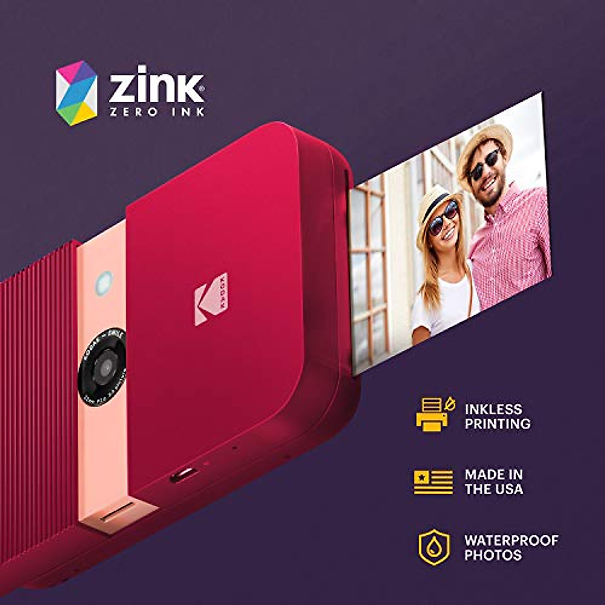 KODAK Smile Instant Print Digital Camera (Red) Soft Case Kit