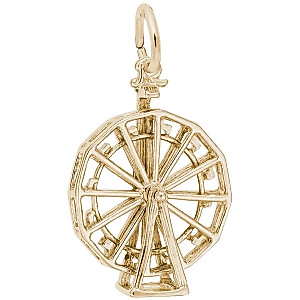 Rembrandt Charms Ferris Wheel Charm, Gold Plated Silver
