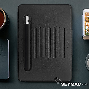 SEYMAC stock Case for iPad 9th/8th/7th Generation 10.2'', Strong Magnetic Auto Sleep Shockproof Case with Absorbing Multi-Angles Stand, Pen Holder, Card Slot (Black)