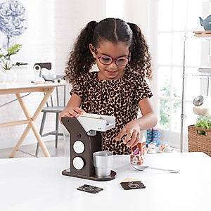 KidKraft Children's Espresso Coffee Set - Role Play Toys for The Kitchen, Play Kitchen Accessories, Gift for Ages 3+