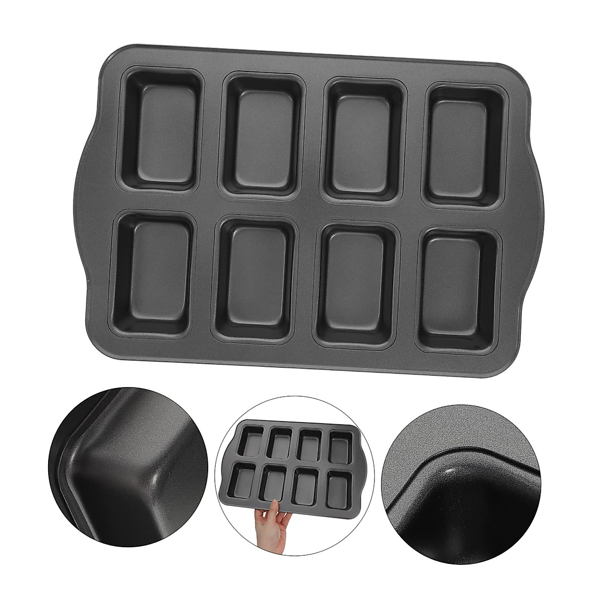 Carbon Steel Loaf Tins Mini Loaf Pans for Bread Baking Square Muffin Pan Oven Cake Pan Mini Bread Pans for Baking Oven Bread Pan Washable Baking Pan Bakery Baking Pan Baking Supply