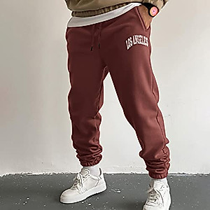 Sweatpants for Men Cotton Cotton Sweatpants for Women Cotton Tear Fleece Pants Menswear for Men Texas Sweatpants Men Elastic Slim Tie Elastic Straight Leg for Men Pants for Mens Clearance Items