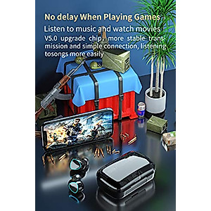 LmtLessDeals Bluetooth Headphones True Wireless Earbuds with Wireless Charging Case IPX 7 Waterproof Stereo Earphones in-Ear Touch Control Long Endurance headsets M10 VS.1