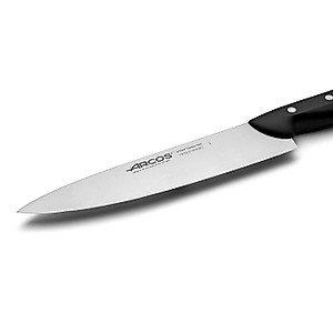 ARCOS Chef Knife 8 Inch Stainless Steel. Multi-use Professional Cooking Knife for Cutting Meat and Vegetables. Ergonomic Polyoxymethylene Handle and 215mm Blade. Series Maitre. Color Black