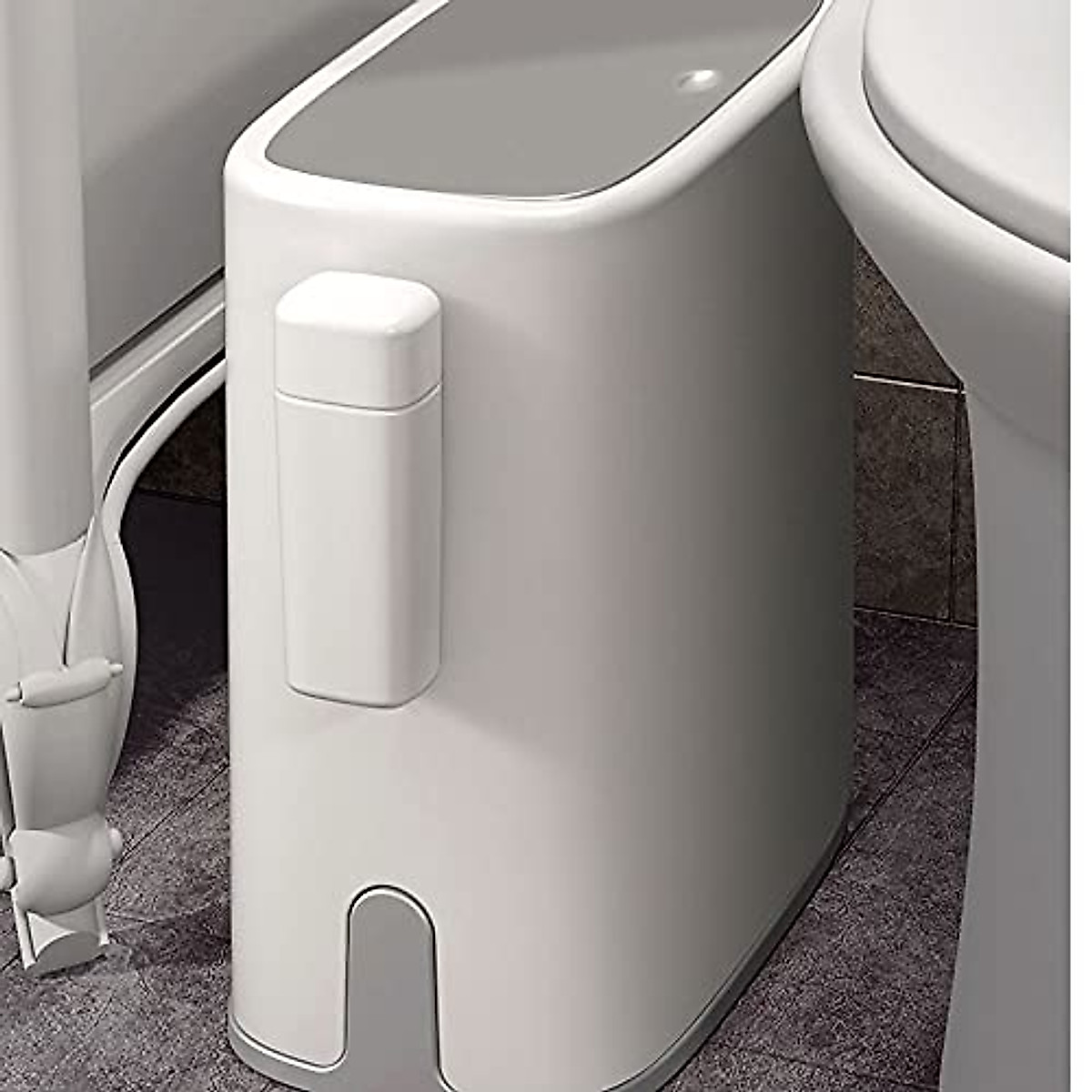 UNNIQ Trash can, Plastic Trash Can with Lid, Rectangular Garbage Container Bin for Bathroom,Bedroom,Kitchen and Office