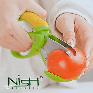 Upgraded Salad Scissors Tossing and Chopping Salad Chopper Heavy Duty Kitchen Salad Scissors Multifunction Double Blade Salad Cutting Tool