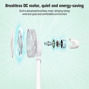 Housmile Oscillating Fan, 12 inch Quiet Standing Fan, Adjustable Height 3 Wind Modes 12 Speed and 9-Hour Timer Floor Fan with Remote, Pedestal Fan for Home Bedroom