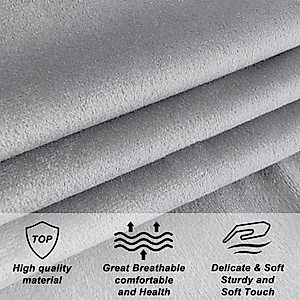 Furpopup Frosted Velvet Upholstered Headboard King/Cal King Size Latest Model Wall Mount, Bed Frame Mount, Featuring High-Density Sponge Padding, Luxury Texture Easy Assembly and Style-Light Gray