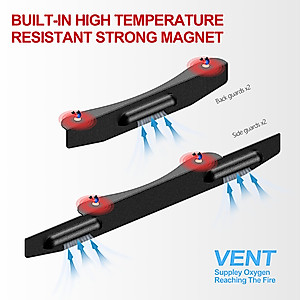 Upgraded Wind Guards for Blackstone 22 Inch Griddle, Blackstone Griddle Accessories, Magnetic Stainless Steel Wind Screen for Black stone Grill,Protect Flame Hold Heat Compatible with Hood＆Side Shelf