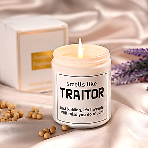 LiqCool Farewell Gifts for Coworkers, Coworker Leaving Gifts, Funny Goodbye Going Away Retirement Lavender Scented Candle for Women Friends Boss(7 Oz, White)