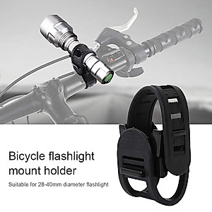 Junluck Universal Bicycle Headlight Holder, Adjustable 360 Degree Rotation Bicycle Flashlight Mount Clip Bracket for Road Bike Cycling Part, Suitable for 28-40mm Diameter Flashlight