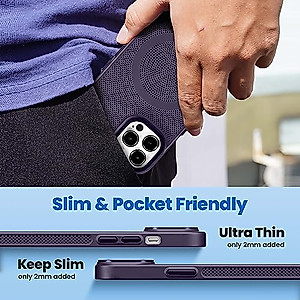 ZCDAYE for iPhone 14 Pro Max Magnetic Case, 3D Hollow Mesh Heat Dissipation Phone Case Compatible with Magsafe, Breathable Cooling Hard PC Shockproof Cover for iPhone 14 Pro Max(6.7 inch, Dark Purple)