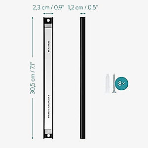Navaris Set of 4 Magnetic Tool Holder Rack - 12 Inch Heavy Duty Garage Wall Holder Strip for Tools - Tool Bar with Magnet for Screwdriver, Wrench