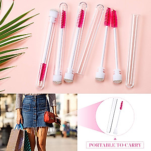 60 Pieces Mascara Wand Tube Set 30 Diamond Empty Eyelash Brush Tubes Spoolies 30 Mascara Wand Lash Extension Brushes Applicators Makeup Tools (110 mm, Iridescent)