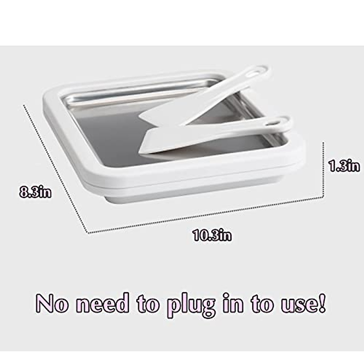 Ice Cream Maker Ice frying machine,Homemade fruit ice stir-frying machine,Unplugged stir-fried yogurt tray, Internet celebrity small household children's ice frying machine, Parent-child interaction, Freezing at breakneck speed,Summer parties,Convenient f