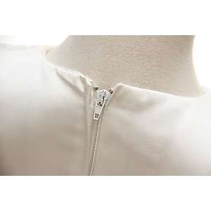 Meiqiduo Baby Girls Dresses Christening Wedding Pageant Bow Formal Dress Ivory White (6M/6-12months)