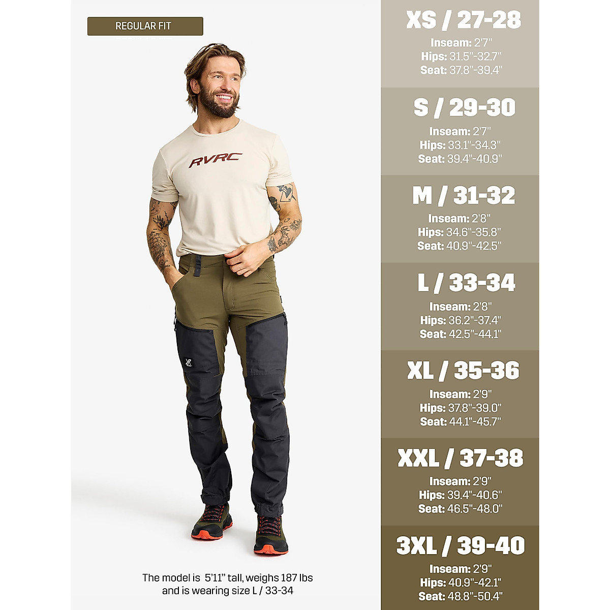 RevolutionRace Men’s RVRC GP Pro Pants, Durable and Ventilated Pants for All Outdoor Activities, Dark Olive, 2XL