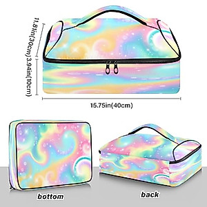 Kcldeci Insulated Thermal Food Carrier Insulated Casserole Carrier for Hot or Cold Food,Sky with Stars and Bokeh Insulated Tote Bag for Potluck Cookouts Parties Picnic,Lasagna Lugger