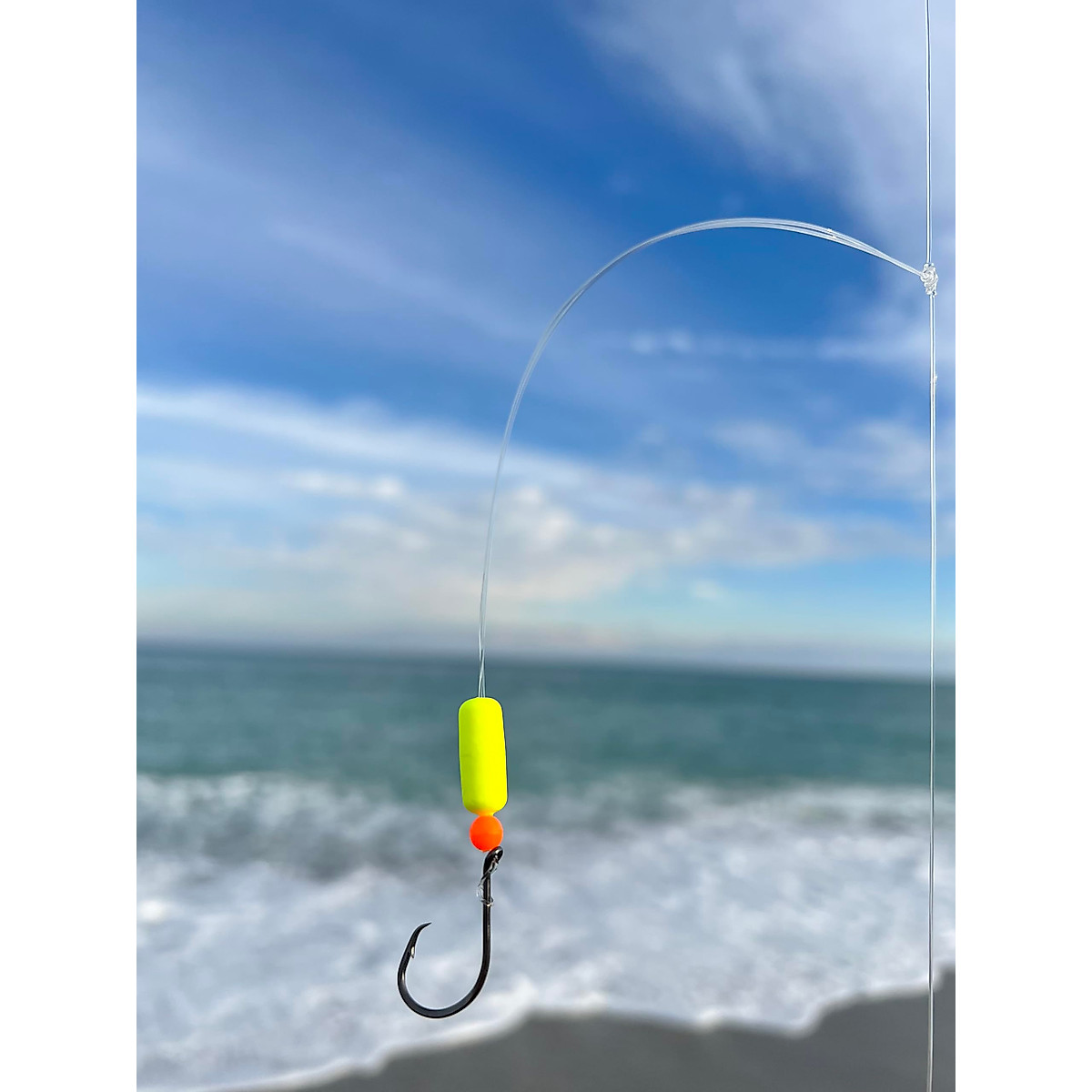 6 Pack 'Sand Flea' Pompano Surf Fishing Rigs (25# Mono)