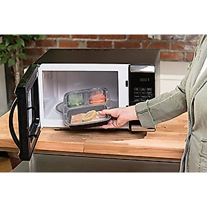 Meal Prep Haven 3 Compartment Airtight Lid Food Containers, 32 oz, Multicolored