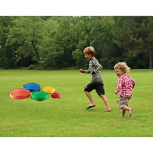 BEJOY Balance Stepping Stones for Kids Portable Stepping Blocks with Non-Slip Rubber Grips River Stones Indoor & Outdoor Toy for Kids 5 pcs