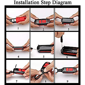 SANRILY 1 Pcs Flip Key Cover Case for Volkswagen Jetta Passat Golf Beetle GTI Tiguan EOS Keyless Keychain Holder Stylish ABS Plastic Full Protection Key Shell Black