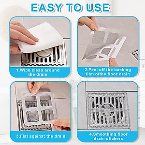 50PCS Disposable Drain Covers for Shower, 3.9" X 3.9" Shower Floor Drain Cover Square，Suitable for bathrooms, Laundry Rooms, bathtubs, Kitchens, Sinks