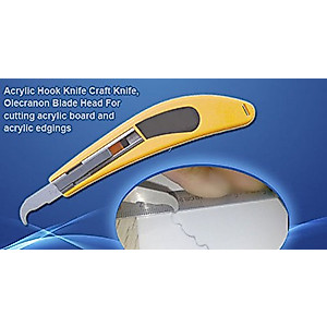 Multi-Use Acrylic Hook Knife Plastic PVC Cutter Craft Knife Cutting Plexiglass + 2 Blades