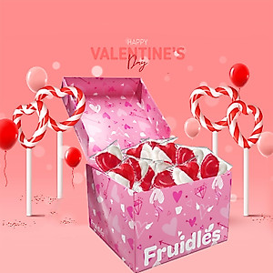 Lollipops Red Heart Shaped Strawberry N' Cream Flavored, 12 Lollipops, Individually Wrapped