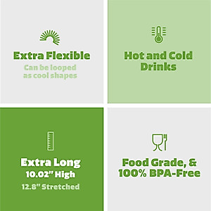 [200 Pack] Jumbo Smoothie Straws - 8.5" High Assorted Colors Milkshake Straws