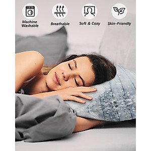 Edwiinsa Farmhouse Snowman Pillow Covers King Standard Set of 2 20x36 Bed Pillow, Plush Soft Comfort for Hair/Skin Cooling Pillowcases with Envelop Closure Throw Covers Christmas Winter Pine Leaves