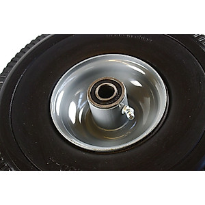 (Set of 2) NK Heavy Duty Solid Rubber Flat Free Tubeless Hand Truck/Utility Tire Wheel, 4.10/3.50-4" Tire, 2-1/4" Offset Hub, 5/8" Bearing with 2 Bearing