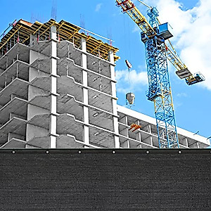 6'x50' Privacy Screen Fence, Cover Fabric Shade Tarp Netting Mesh Cloth - Commercial Grade 170 GSM, Fencing Mesh Shade Net Cover for Wall Garden Yard Backyard Indoor Outdoor Home Decoration(Black)