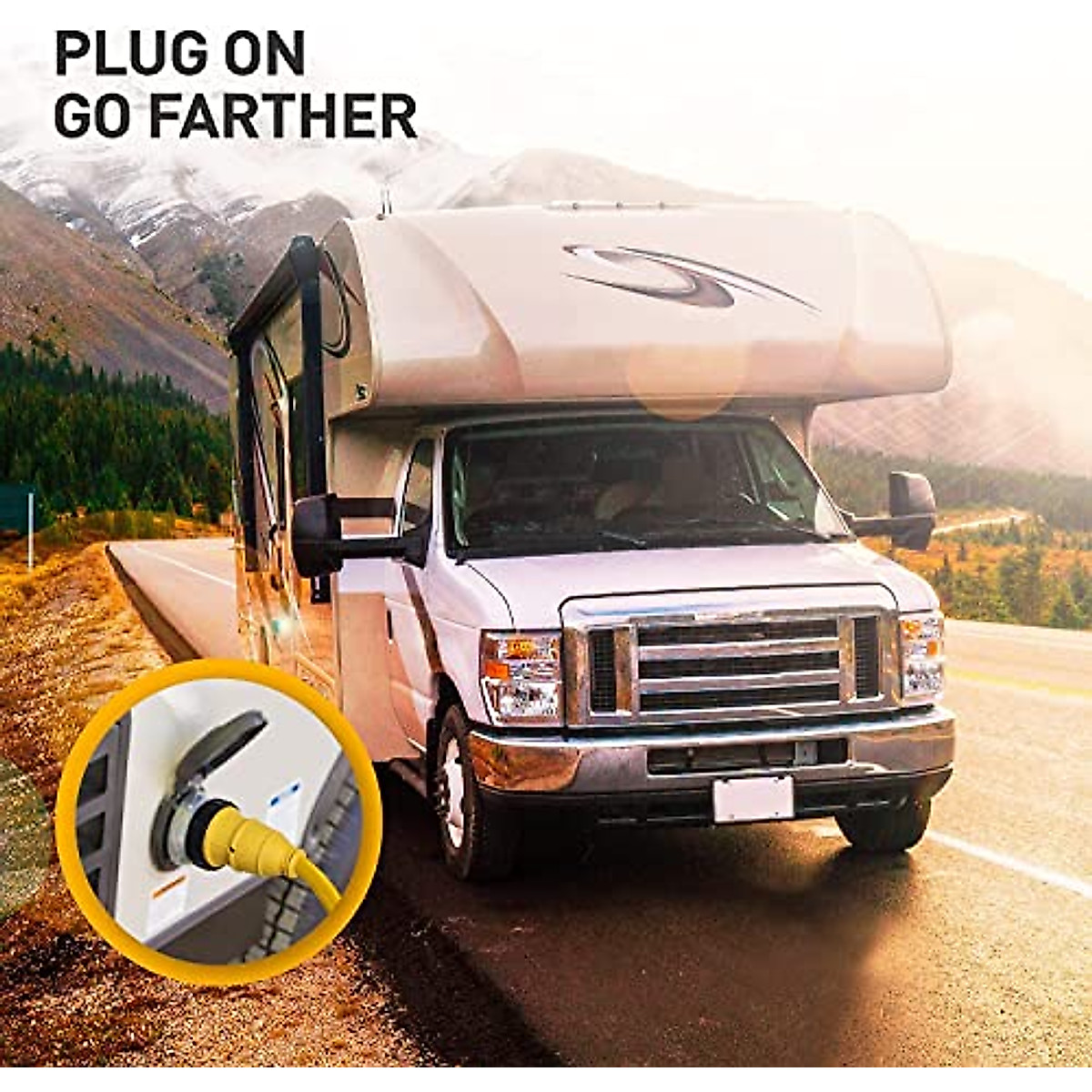 Marvine RV/Boat Shore Power Adapter 1.5FT 15 Amp to 30 Amp NEMA 5-15P to L5-30R Twist Lock Female with LED Indicator STW10/3 Heavy Duty