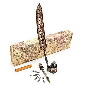 Antique Feather Copper Pen Stem Metal Nibbed Pen Writing Quill LL-14