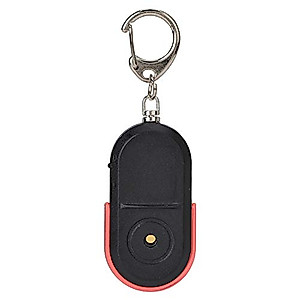 Whistle Key Finder, Wireless Anti Lost Alarm Key Finder Lost Sound LED Light with Battery Red Ey Keyring Locator Whistle (Red)