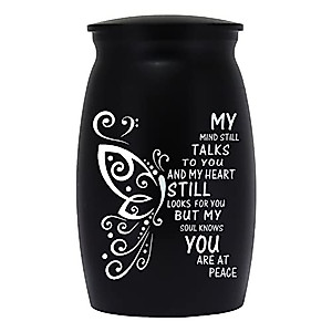 3 Inch Small Urn for Human Ashes Aluminum Mini Cremation Urn Memorial Ashes Urn Small Keepsake Urn for Sharing Ashes Mini Urn-My Mind Still Talks to You