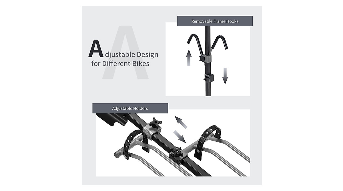 Goplus Hitch Mount Bike Rack for 2 Bikes - 132lbs Capacity