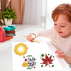 24pcs Fall Stencils, 3x3inch Small Fall Sign Stencils Reusable Fall Stencils for Painting on Wood Autumn Templates for Thanksgiving DIY Crafts on Wood Canvas Fabric Wall Home Decor